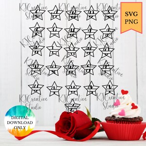 Star Shape Split Monogram SVG/PNG - Split Monogram Frame Alphabet With ...