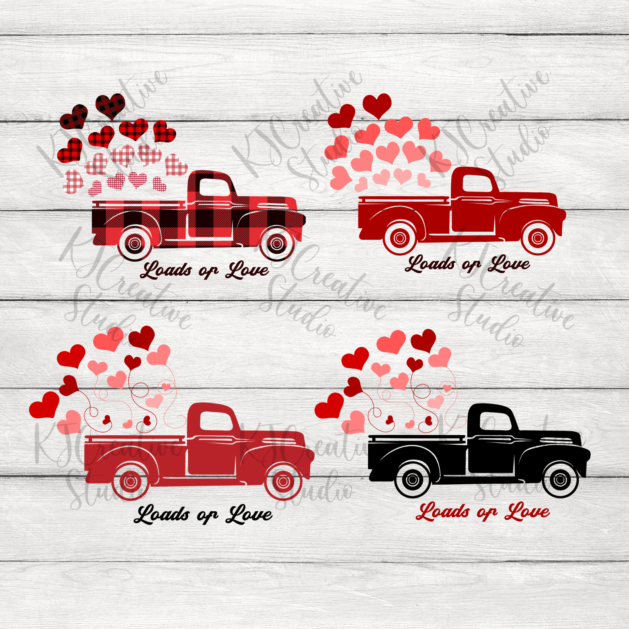 Valentines Red Truck With Loads of Love Svg/png/dxf - Etsy