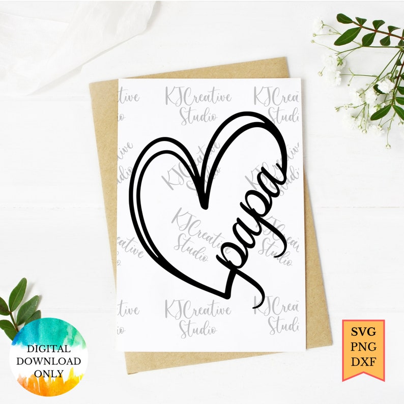 Papa With Heart Svg Papa life svg Girl Dad Svg Bonus Dad | Etsy