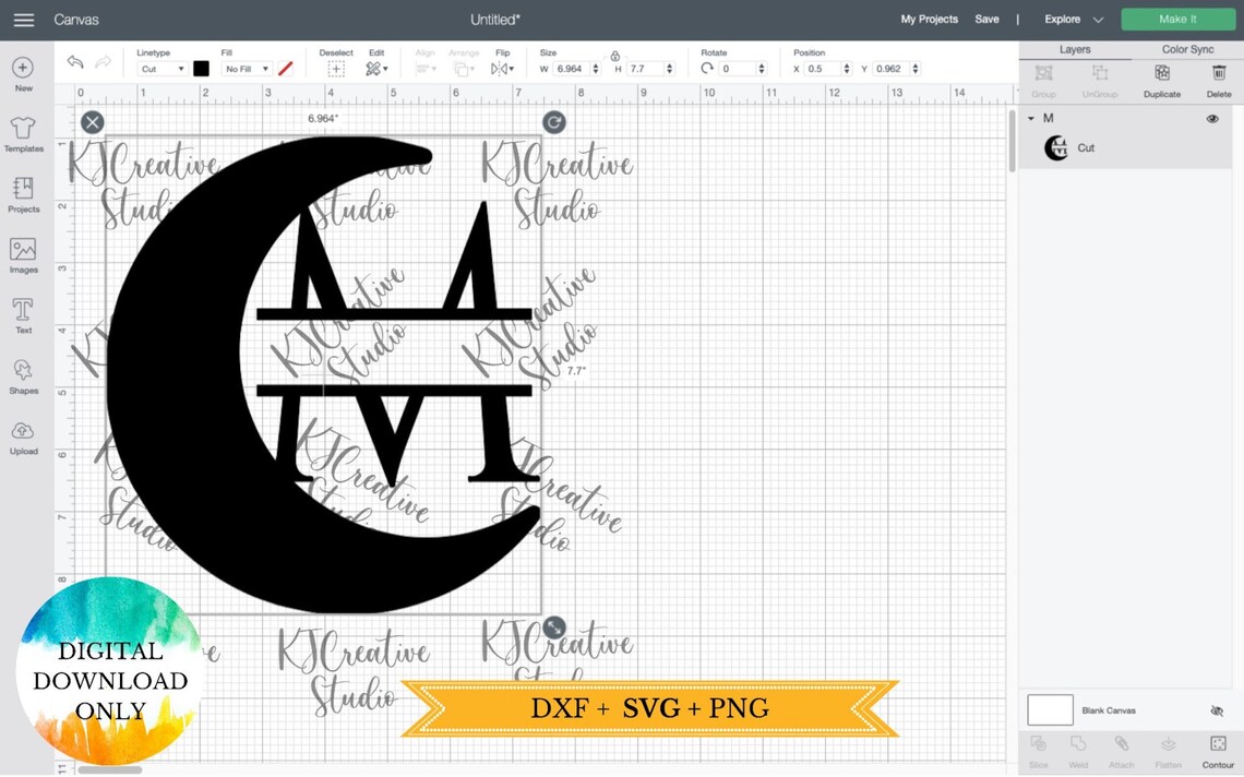 Half Moon Split Monogram Alphabets Font 26 Individual Letters | Etsy