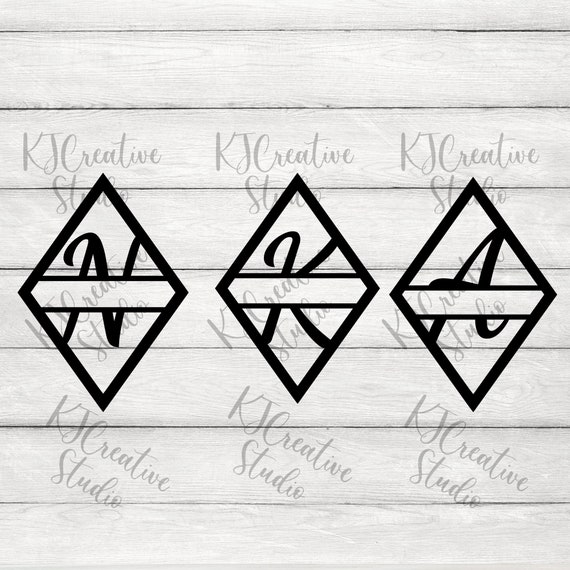 Diamond Shape Split Monogram Alphabets Font Individual Letters | Etsy