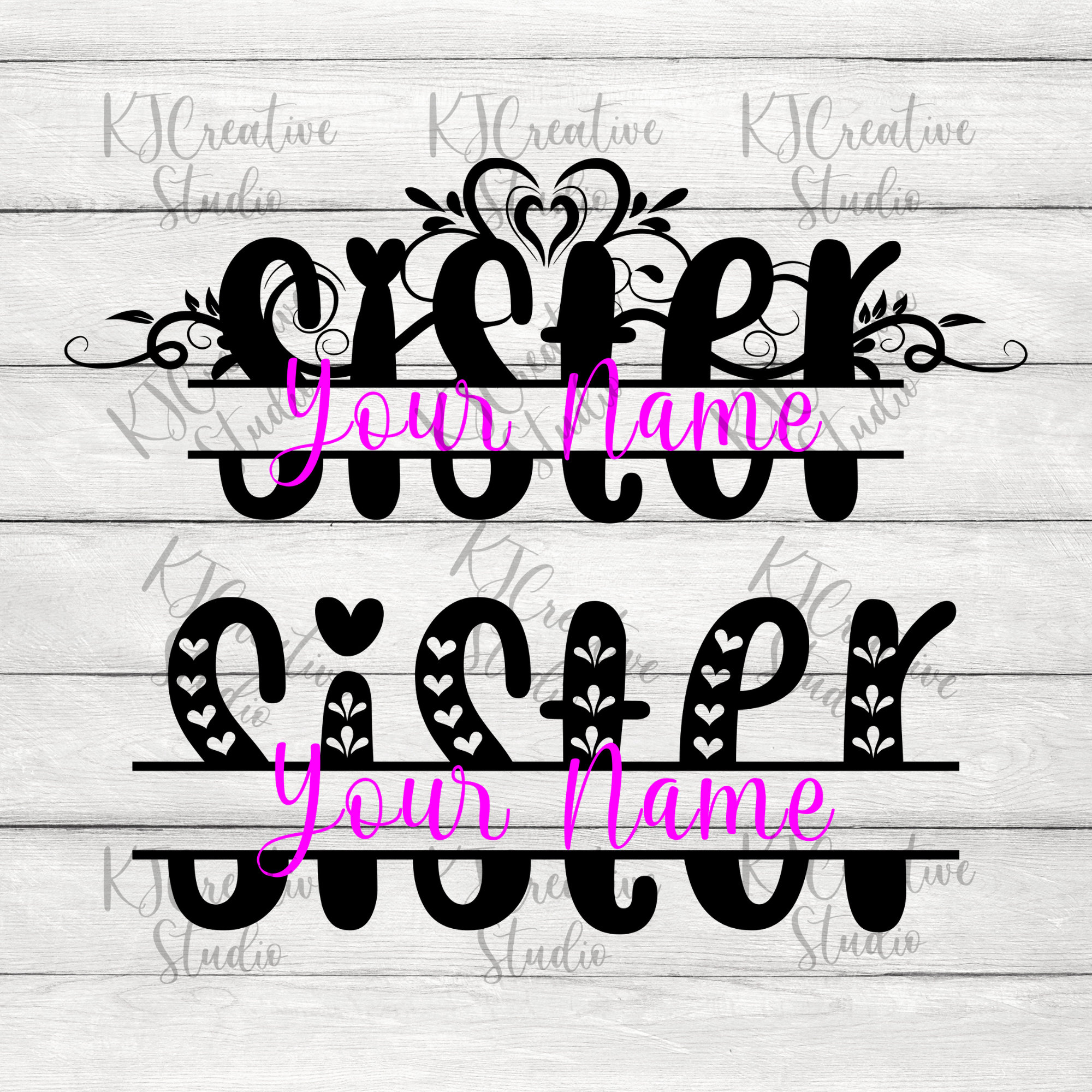 Sister Split Monogram Bundle Sister Squad Svg Little | Etsy