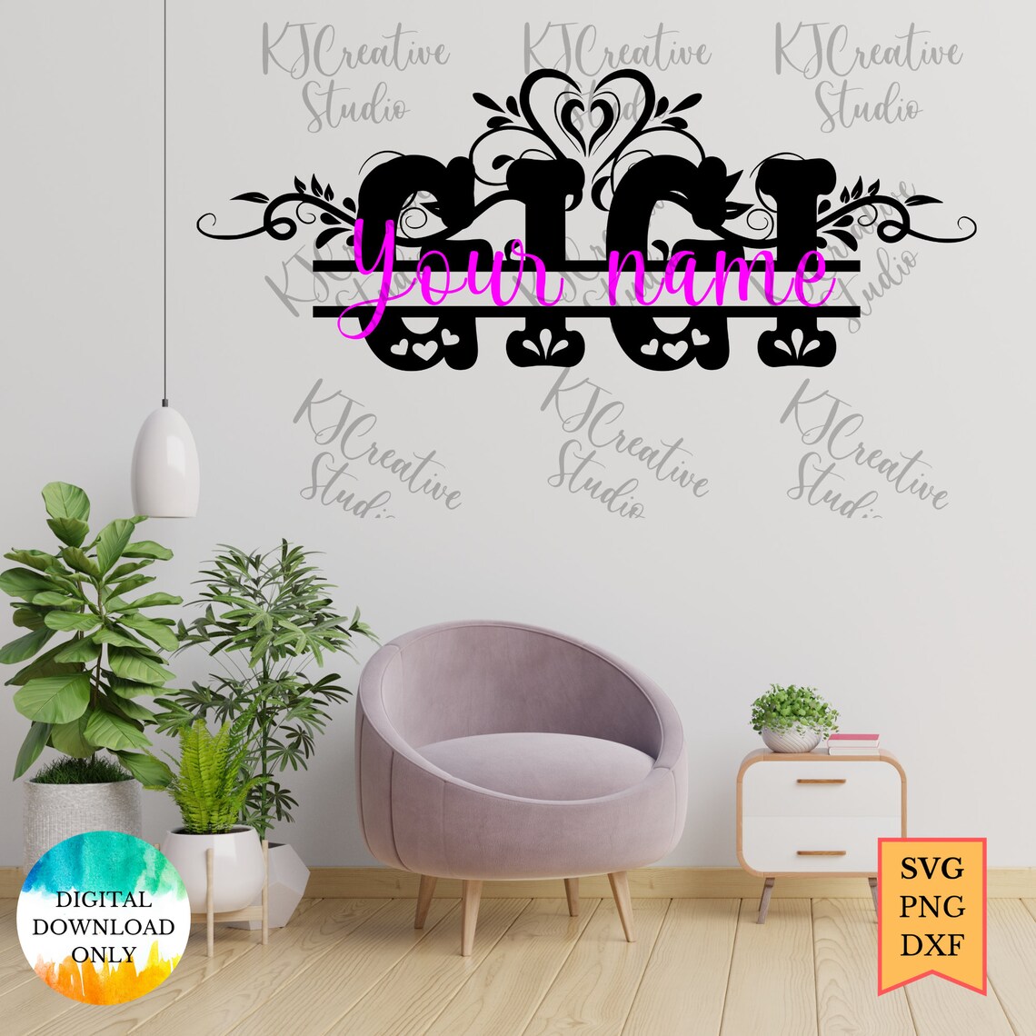 GIGI Split Monogram - Gigi Definition Svg - Grandma Svg - Grandmother ...