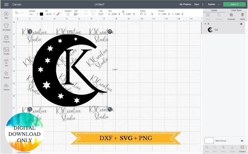 Half - Moon Split Monogram Alphabets Font Individual Letters With Stars ...