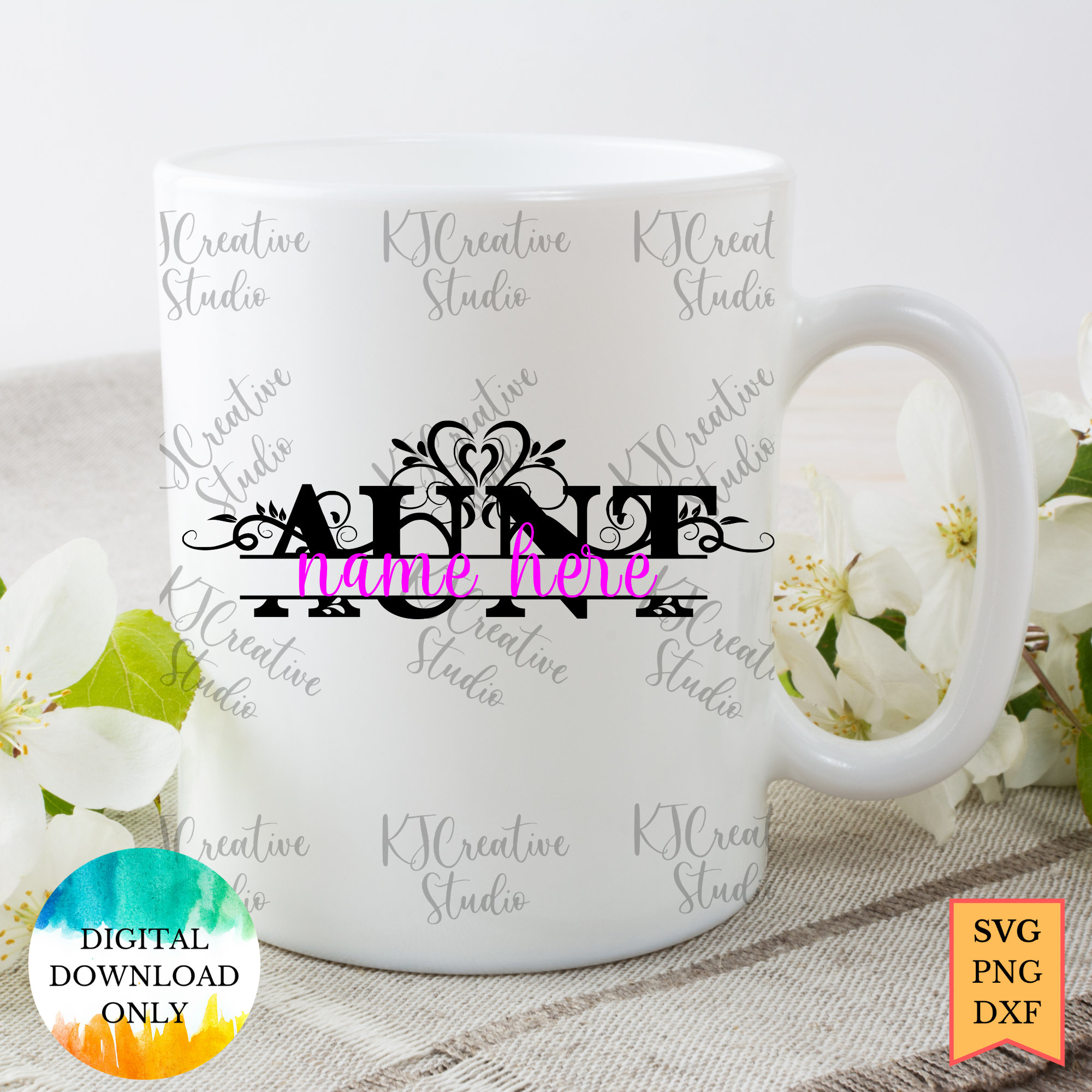 Aunt Split Monogram With Floral Aunt Svg Best Auntie Ever - Etsy