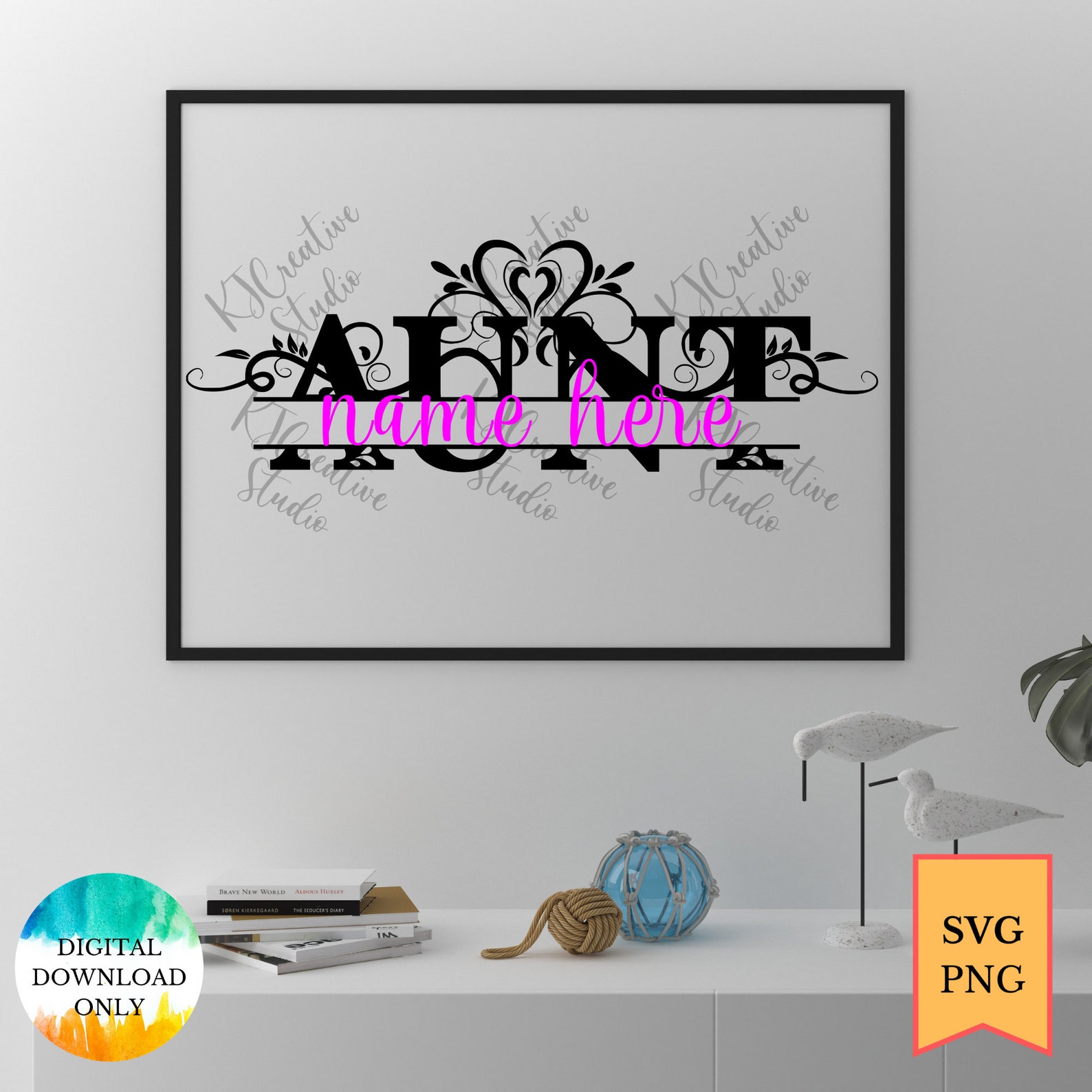 Aunt Split Monogram Bundle Svg - Aunt Split Monogram With Floral - Aunt ...