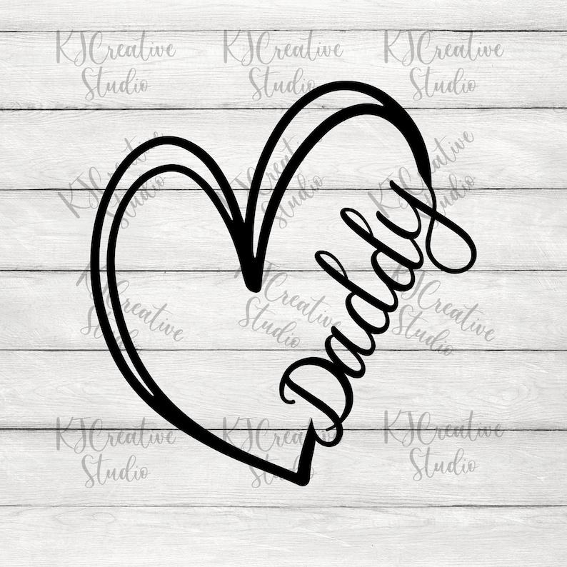 Daddy With Heart Svg Girl Dad Svg Bonus Dad Svg Dad - Etsy