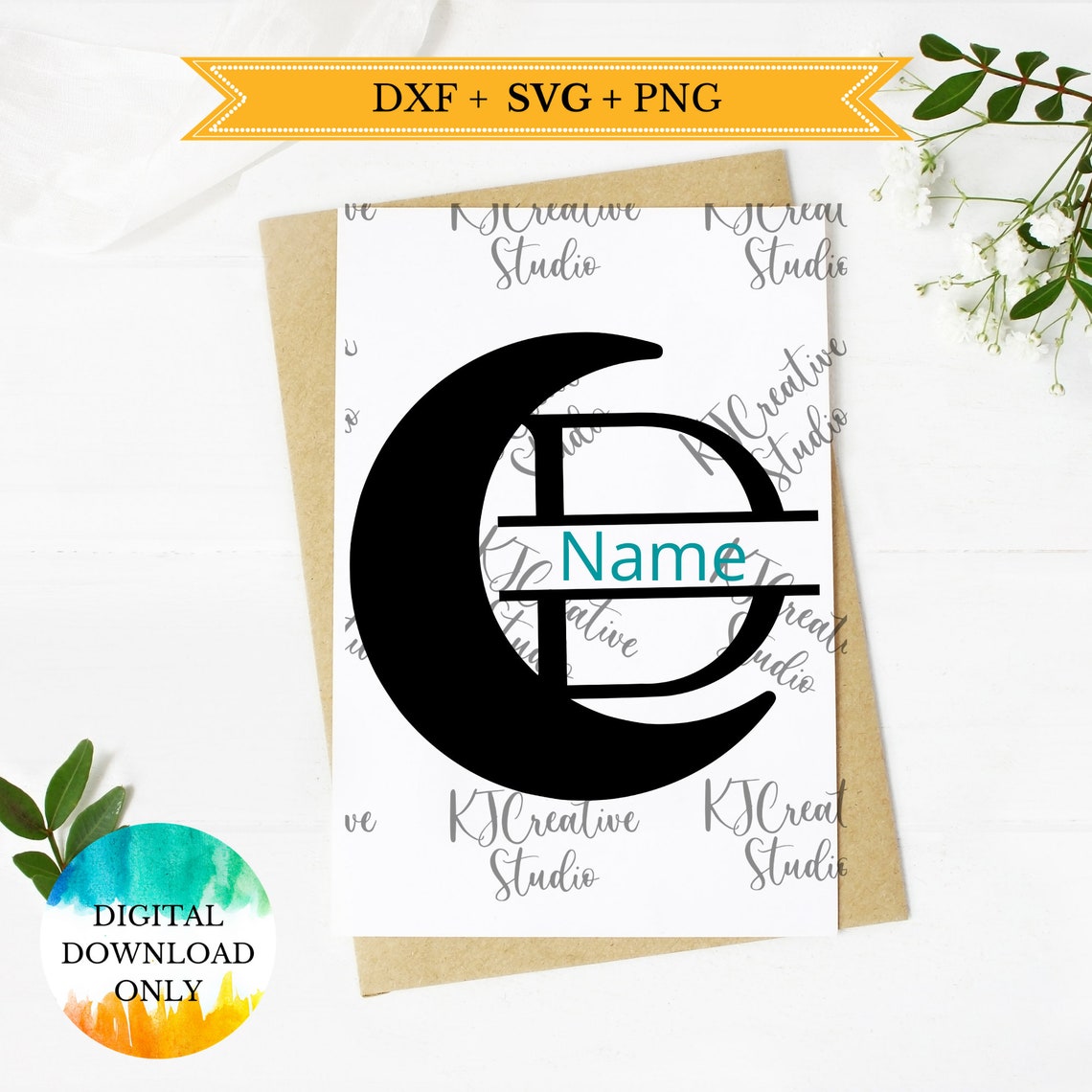 Half Moon Split Monogram Alphabets Font 26 Individual Letters | Etsy