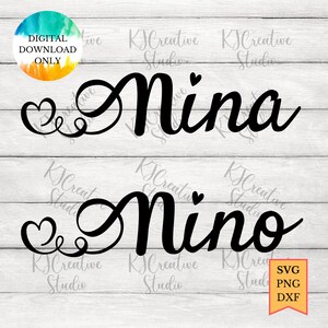 NINA Split Monogram With Floral Svg/png - Nino Svg - Nina Monogram Svg ...