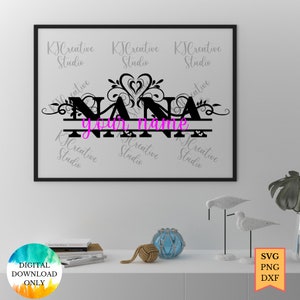 Nana Split Monogram With Floral Svg - Nana Svg - Nana Monogram Svg ...