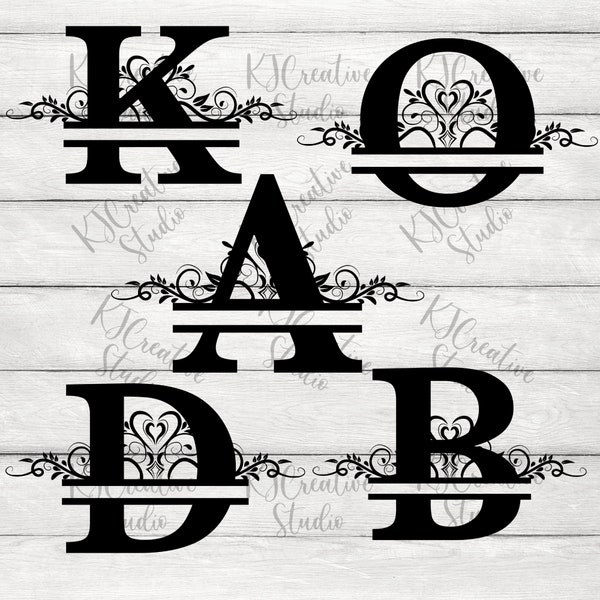 B Split Letter Monogram - Etsy