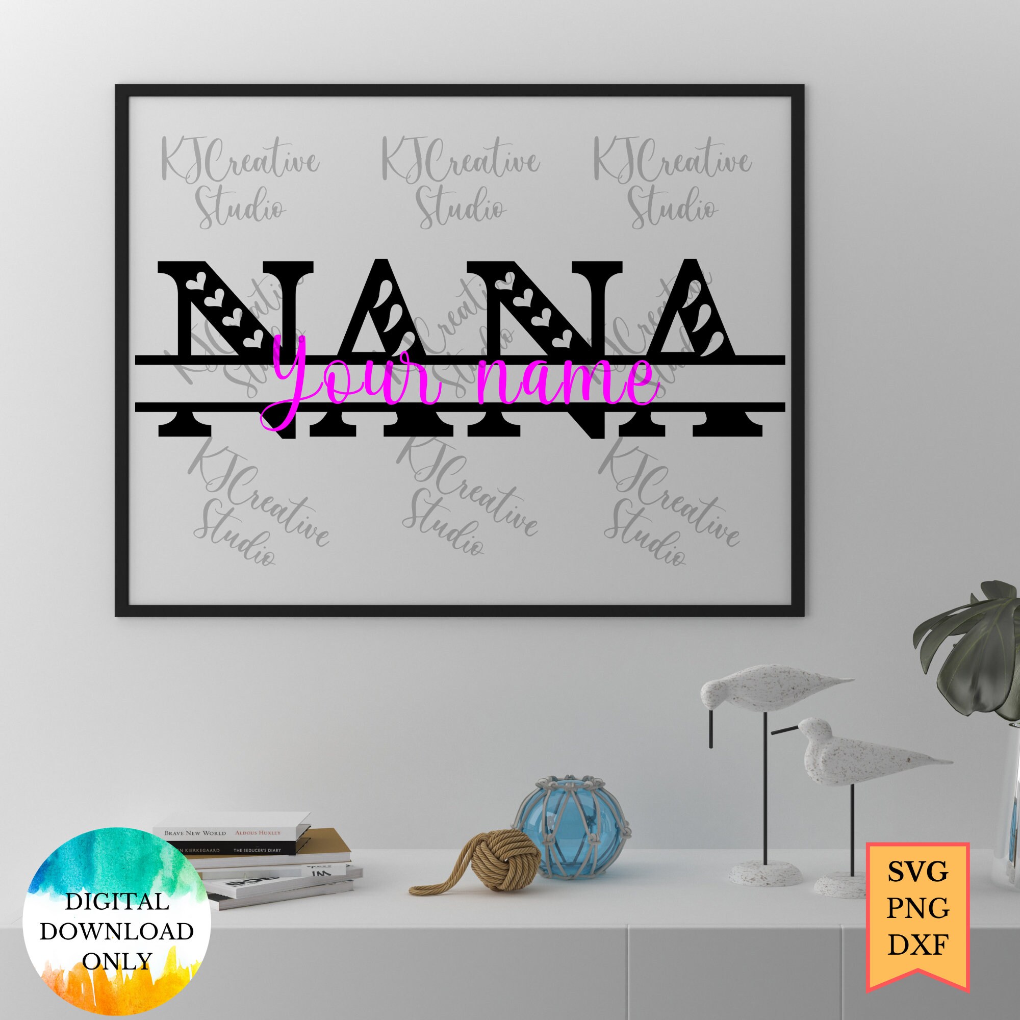 Nana Split Monogram svg Nana svg Nana Monogram svg Nana | Etsy