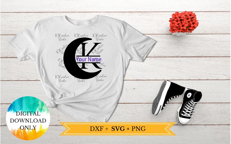 Half Moon Split Monogram Alphabets Font 26 Individual Letters - Baby ...