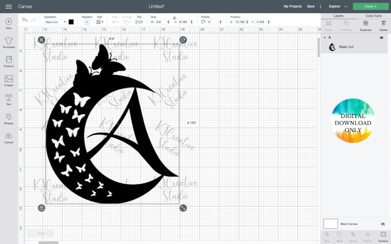 Half Moon Split Monogram Alphabets Font Individual Letters With ...