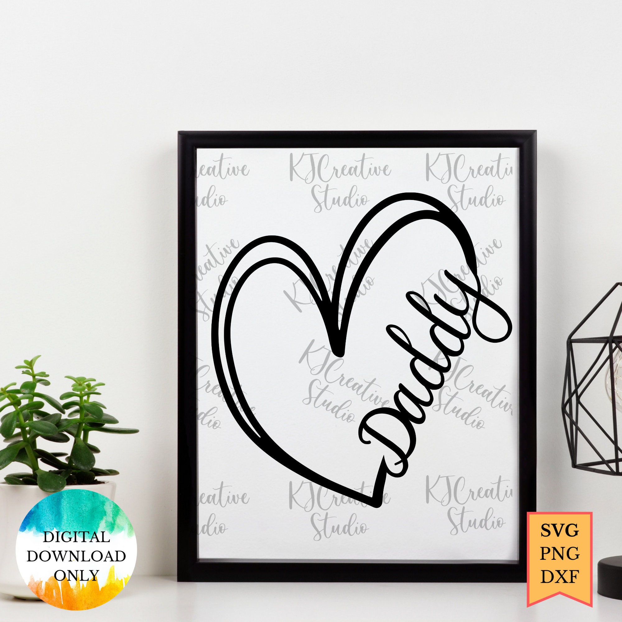 Daddy With Heart Svg Girl Dad Svg Bonus Dad svg Dad | Etsy