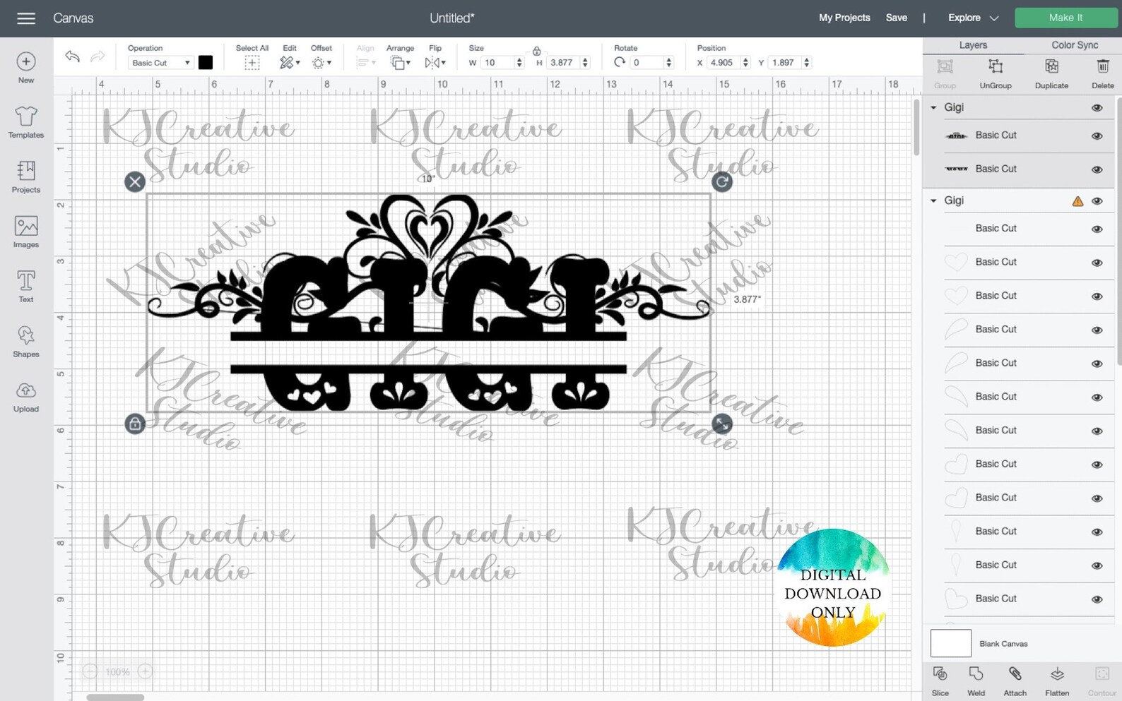 GIGI Split Monogram Gigi Definition Svg Grandma Svg | Etsy UK