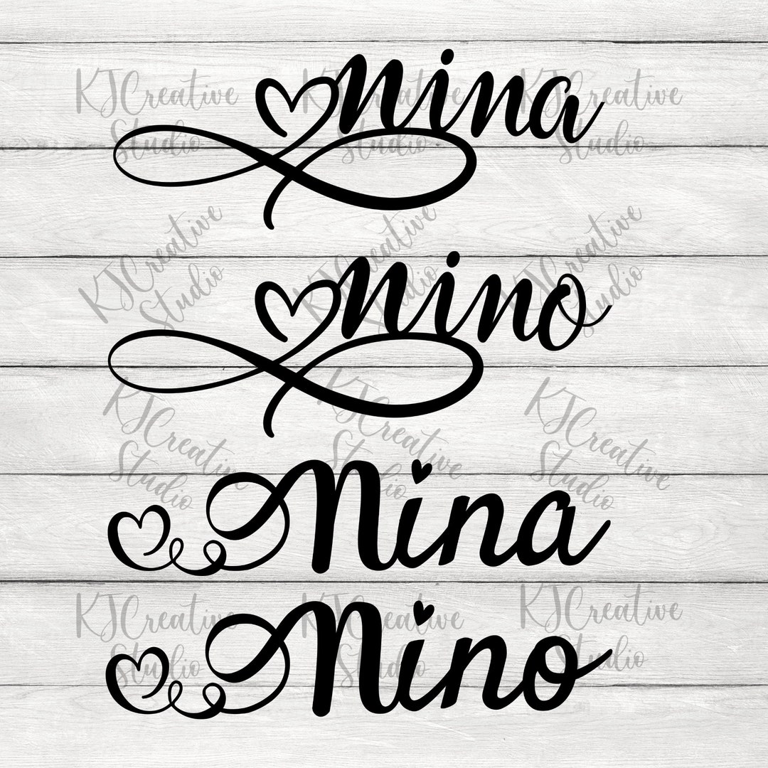 NINA Split Monogram With Floral Svg/png - Nino Svg - Nina Monogram Svg ...
