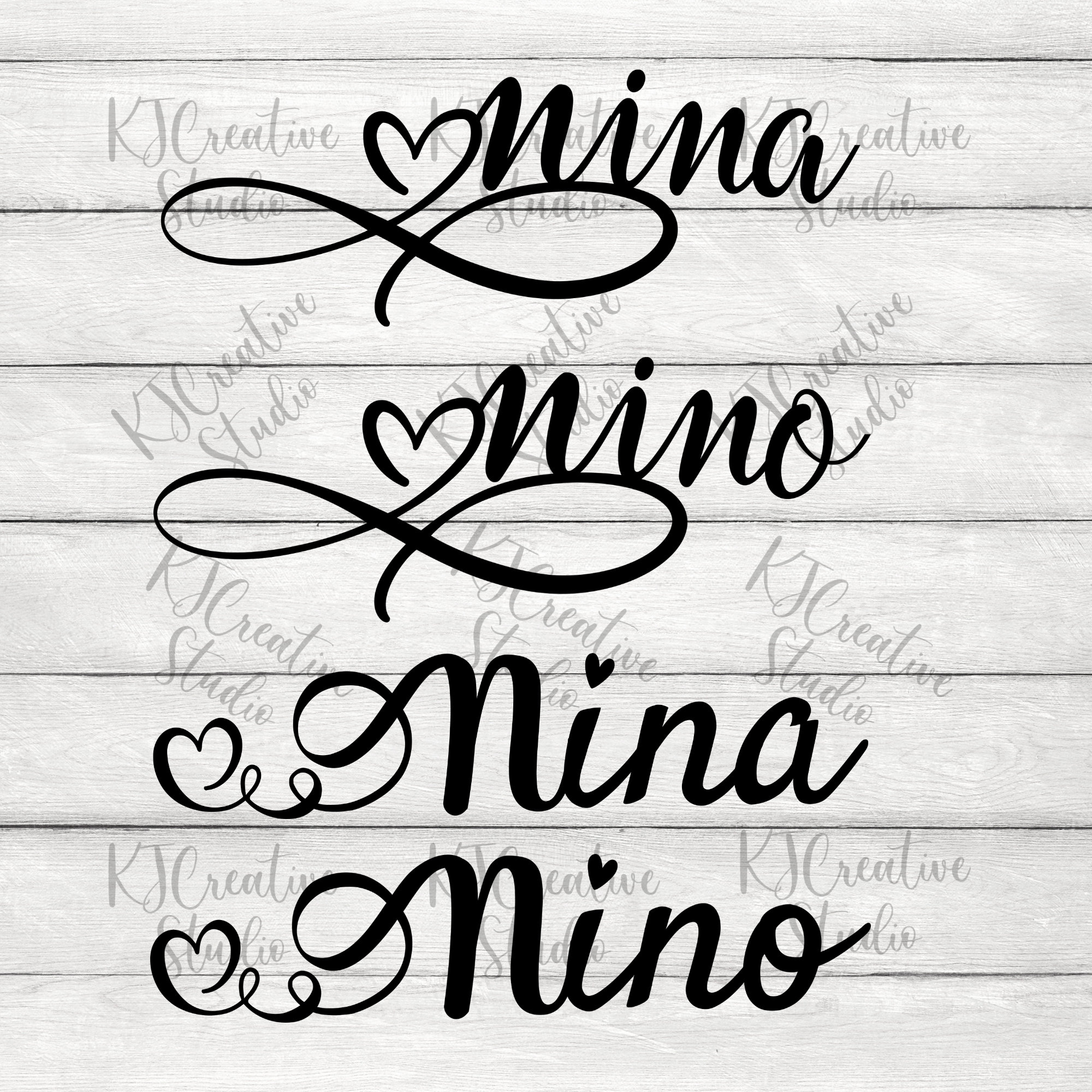 NINA Split Monogram With Floral Svg/png Nino Svg Nina - Etsy