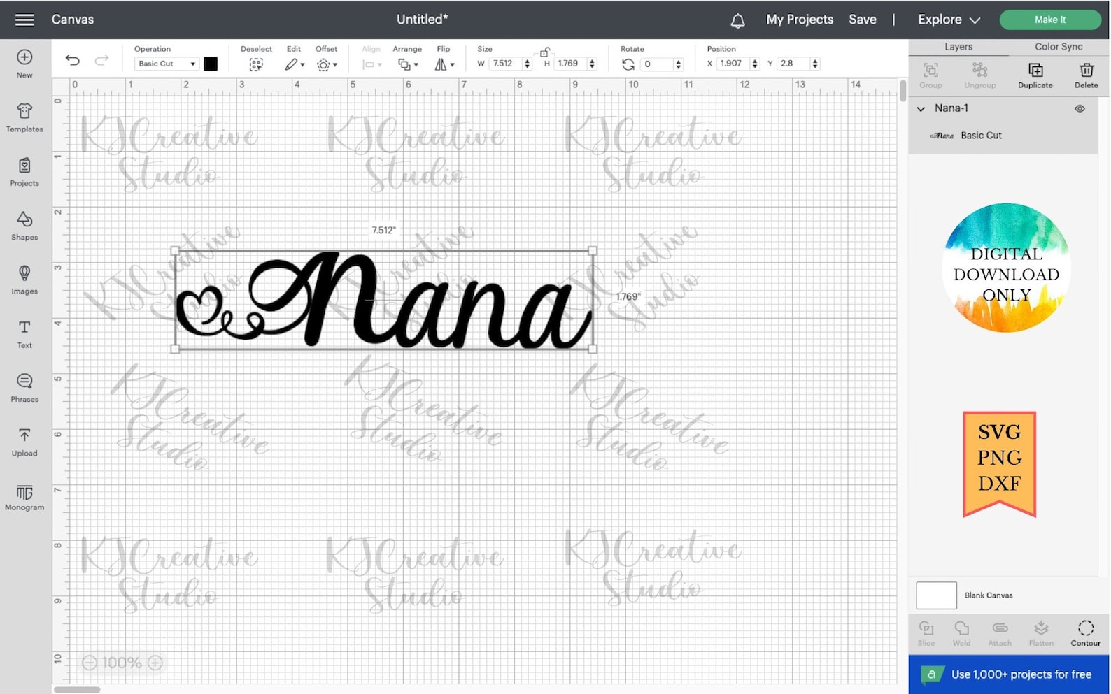 Nana Split Monogram With Floral Svg - Nana Svg - Nana Monogram Svg ...