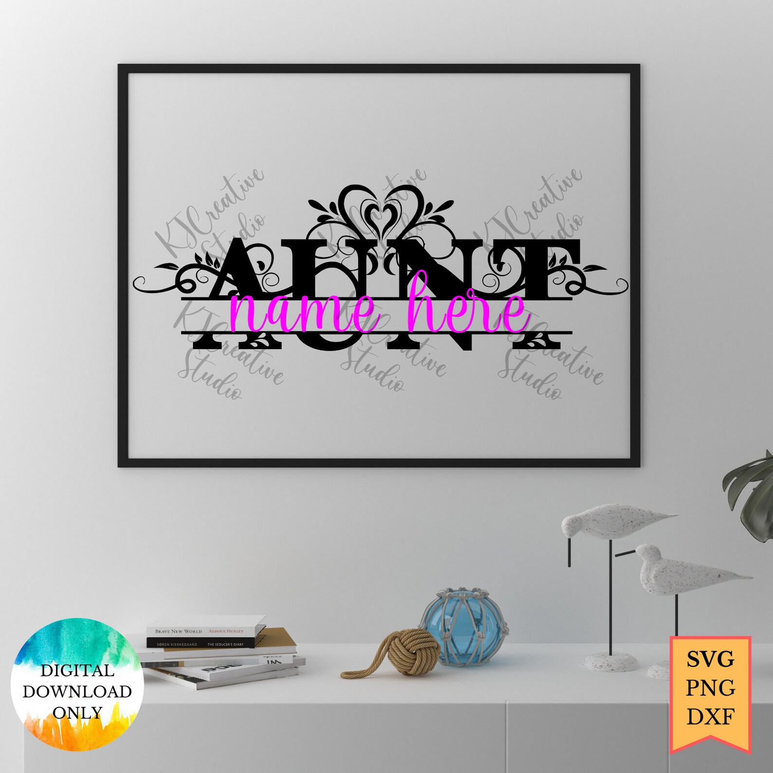 Aunt Split Monogram With Floral Aunt Svg Best Auntie Ever | Etsy