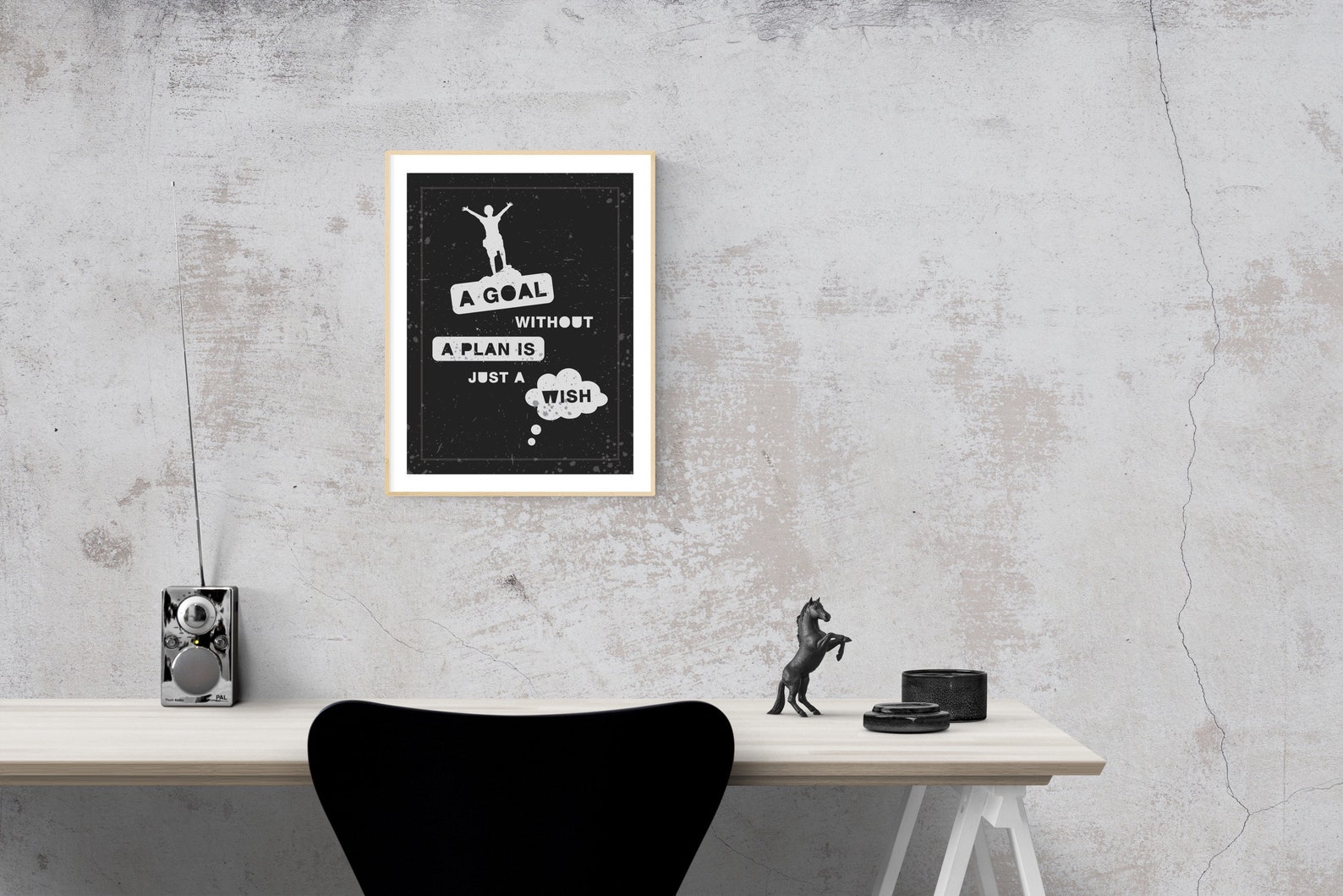 Inspirational Poster -- Goal Without a Plan - Etsy