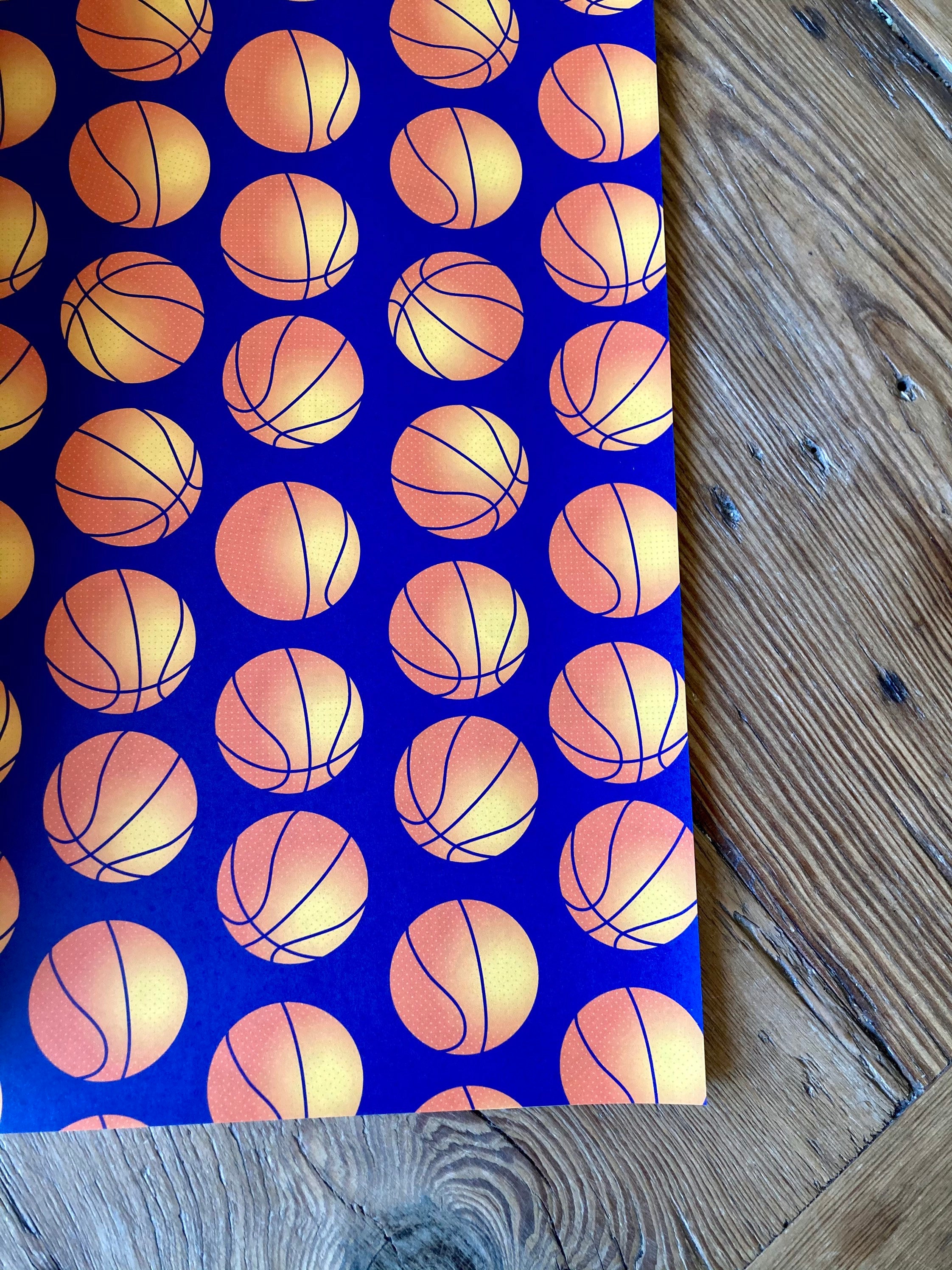 Basketball Themed Wrapping Paper set of 10 sheets