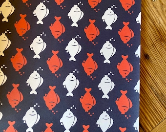 Christmas Fish Wrapping Paper - Etsy