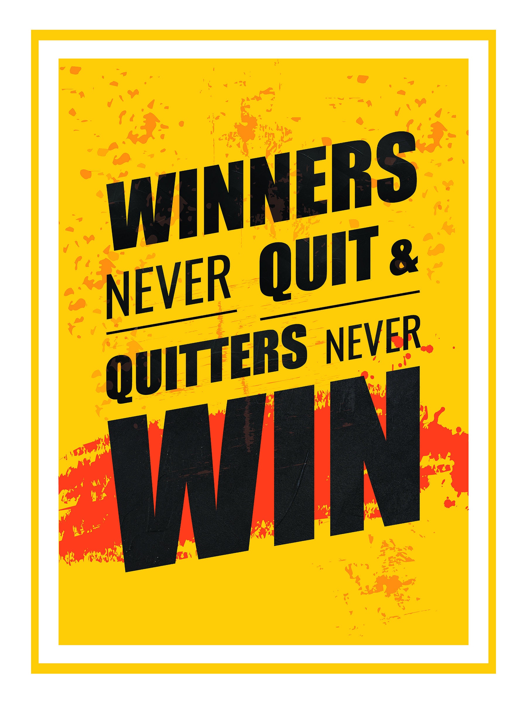 Inspirational Poster -- Winners Never Quit - Etsy UK