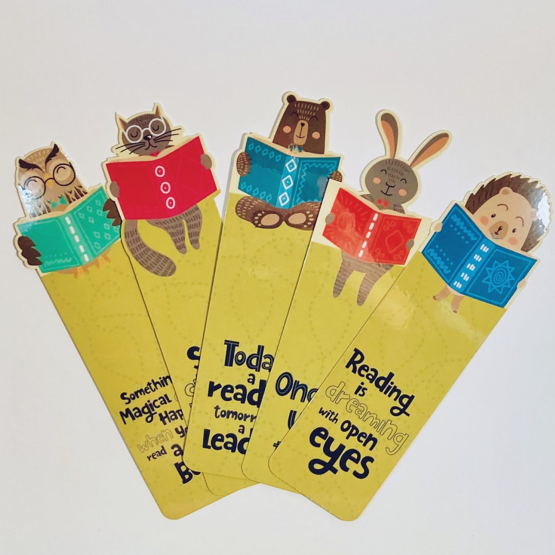 Set of 5 Animal Bookmarks - Etsy