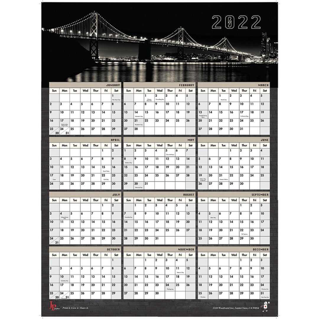 2025 Golden Gate Bridge Wall Calendar - Etsy