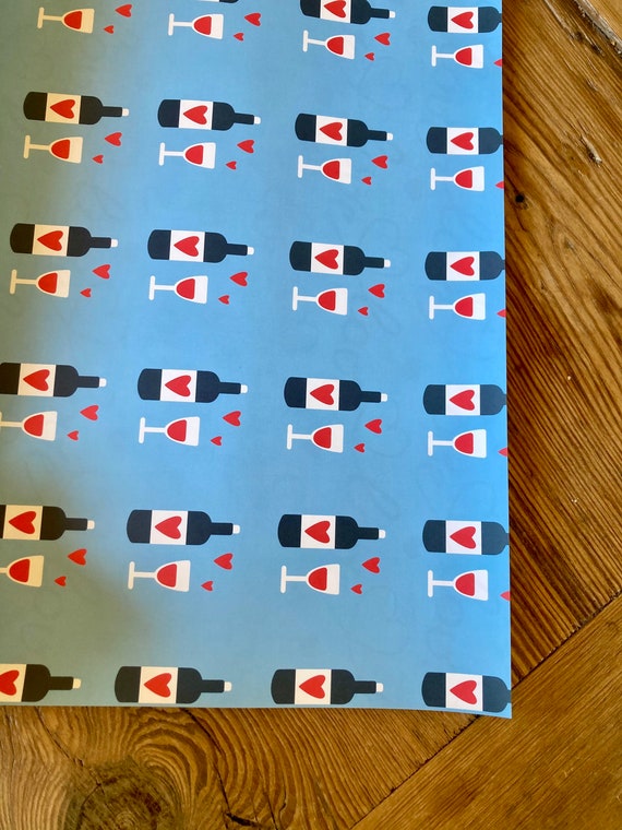 Wine Lover Themed Wrapping Paper Set of 10 Sheets | Etsy