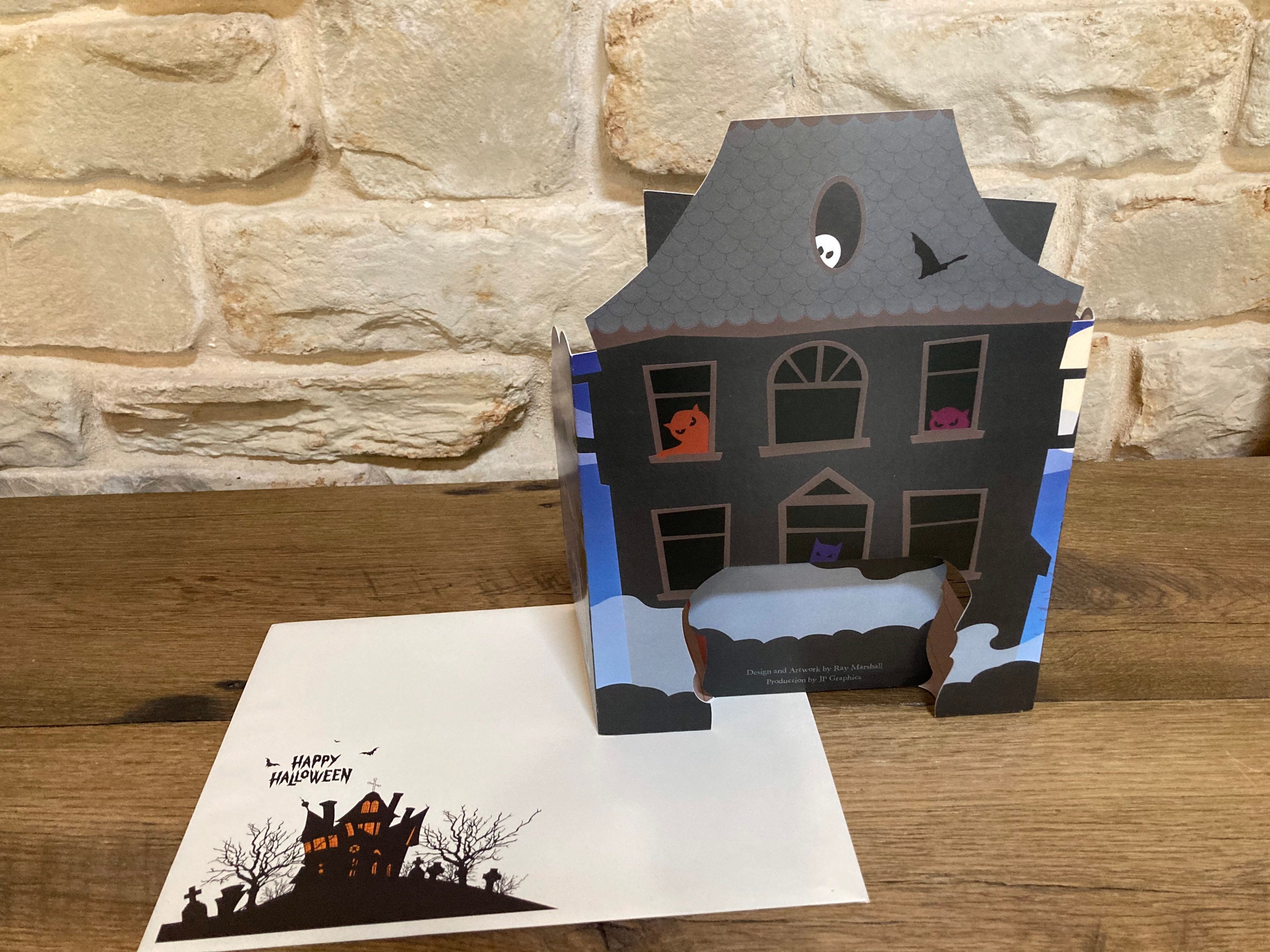 Haunted House Halloween Pop-up Card - Etsy