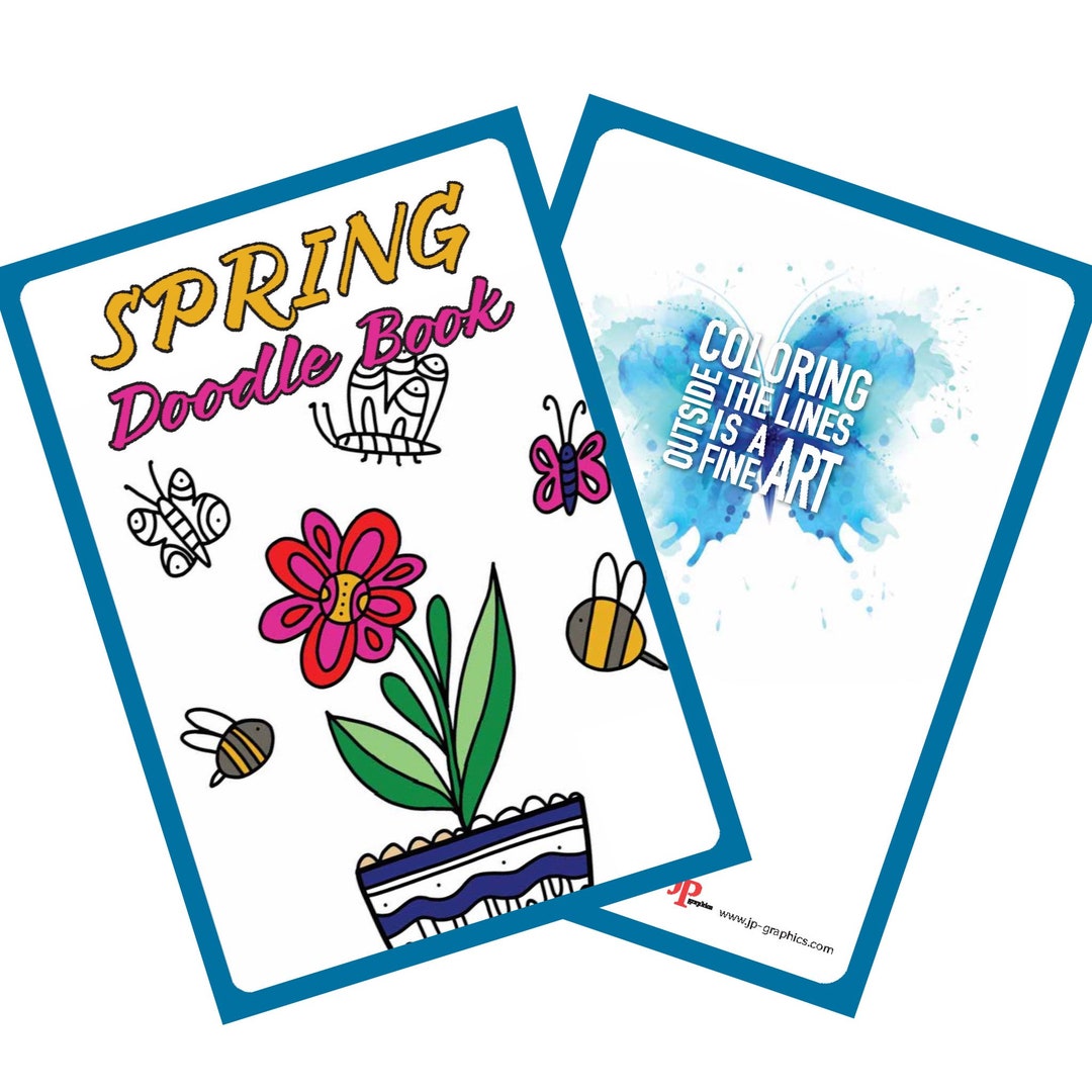 Spring Doodle Book With Pencils - Etsy