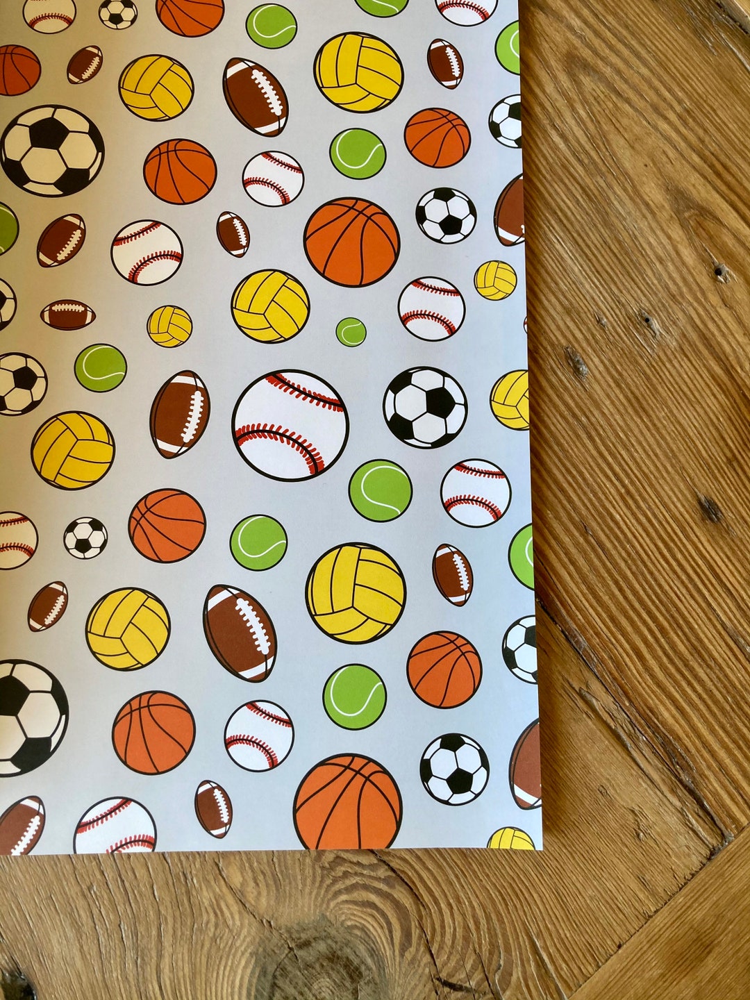 Sports Ball Themed Wrapping Paper - Set of 10 Sheets - Etsy