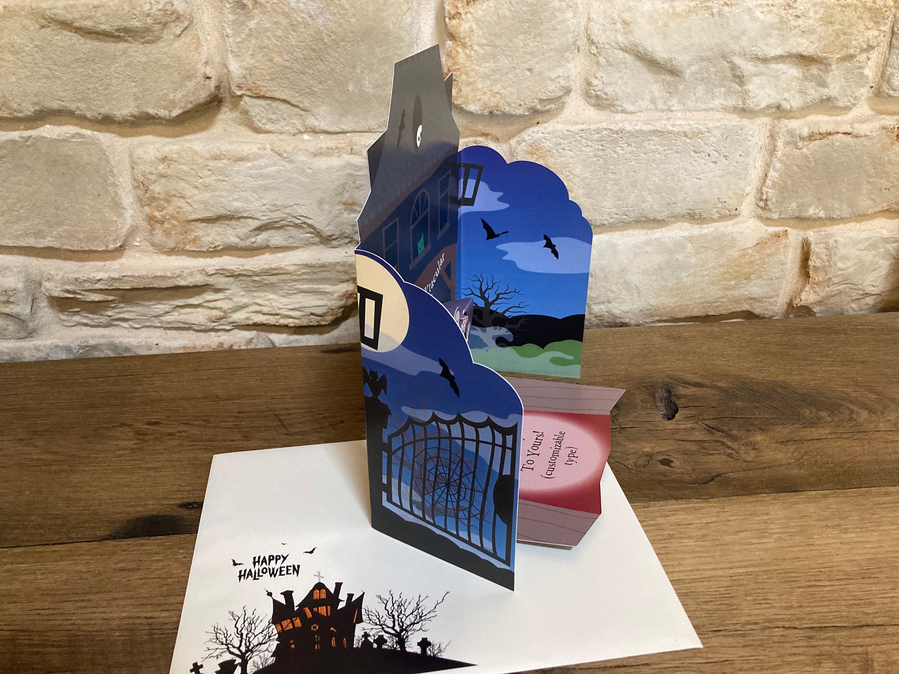 Haunted House Halloween Pop-up Card - Etsy