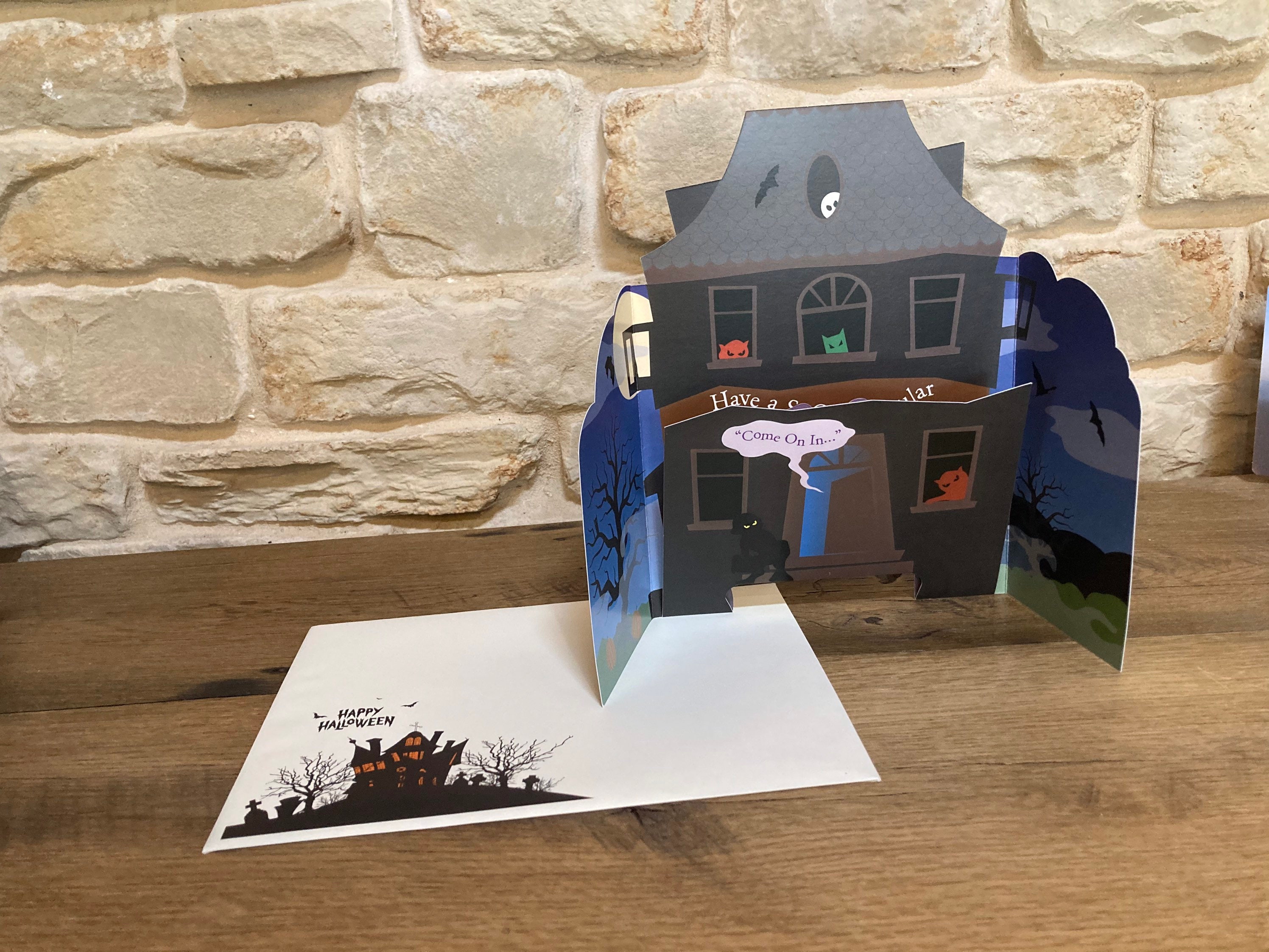 Haunted House Halloween Pop-up Card - Etsy