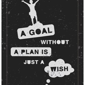 Inspirational Poster -- Goal Without a Plan - Etsy