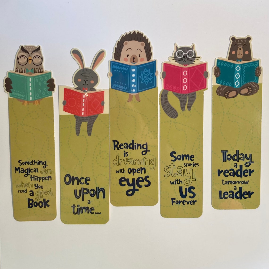 Set of 5 Animal Bookmarks - Etsy