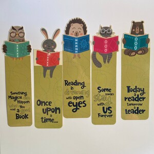 Set of 5 Animal Bookmarks - Etsy