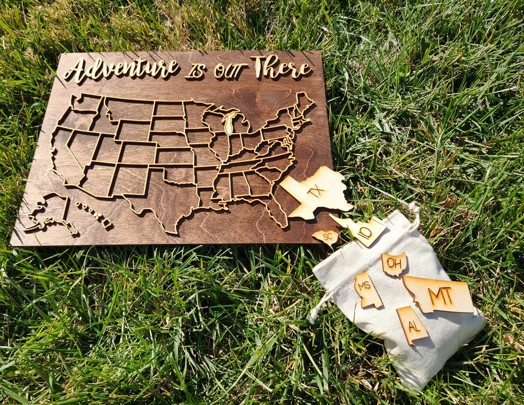 Adventure is Out There USA Travel Map - Etsy