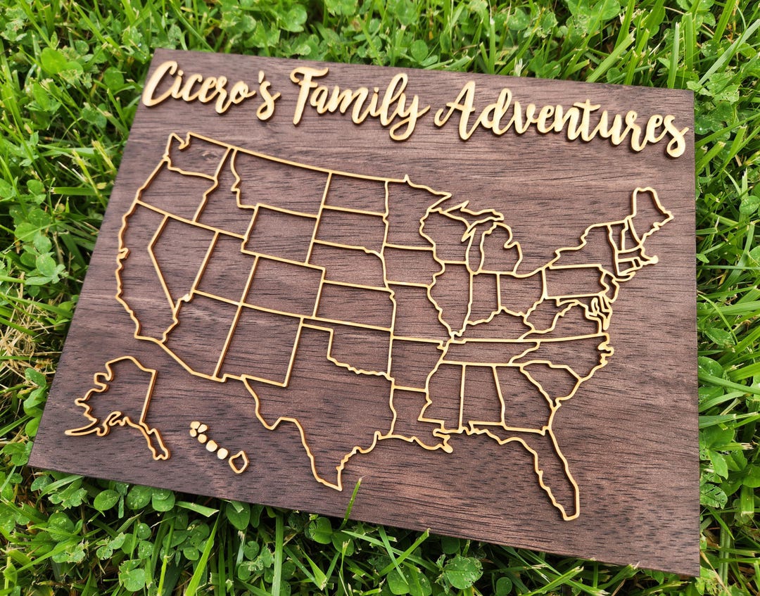 Personalized Family Travel Map, USA Adventures Tracker, Find Joy - Etsy