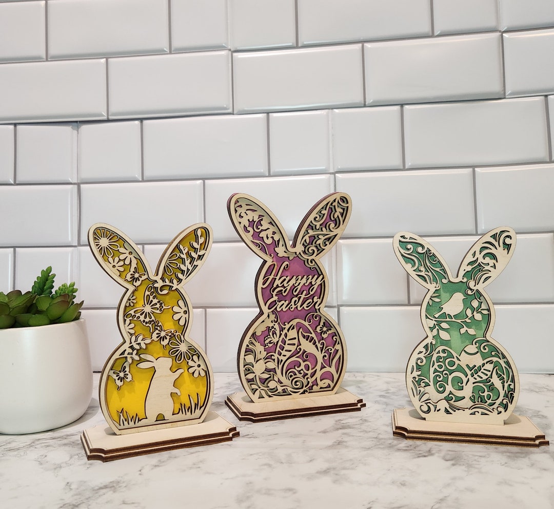 Spring Bunnies,hoppy Happy Easter Bunnies, Shelf Sitters, Rabbit Shelf ...