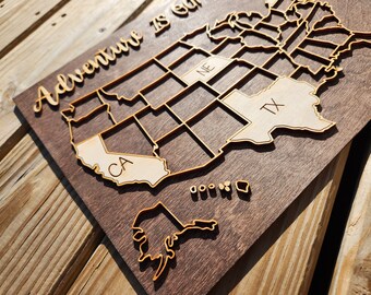 UP Inspired Adventure is Out There Wooden Sign With Button - Etsy
