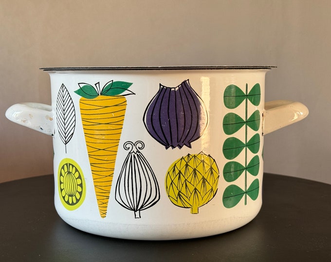 Finel Enamel "vegeta" Kettle by Esteri Tomula, Arabia Finland - Etsy
