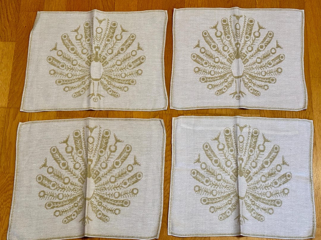 Tampella Dora Jung "riikinkukko Peacock" Placemats Set of 4 - Etsy