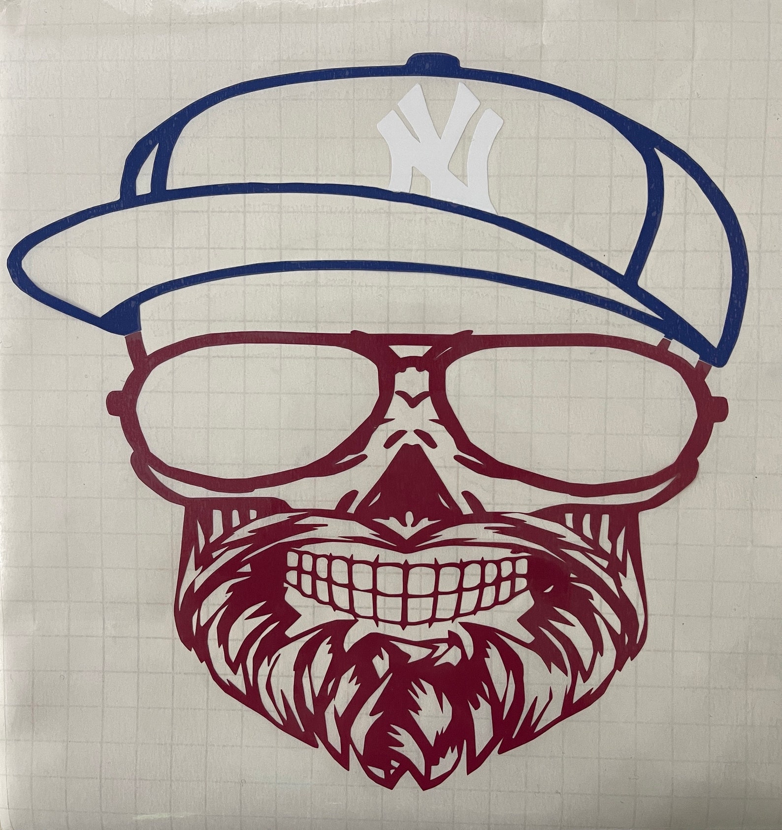 Bearded Hat Skull Car Decal eliges la calcomanía del sombrero - Etsy España
