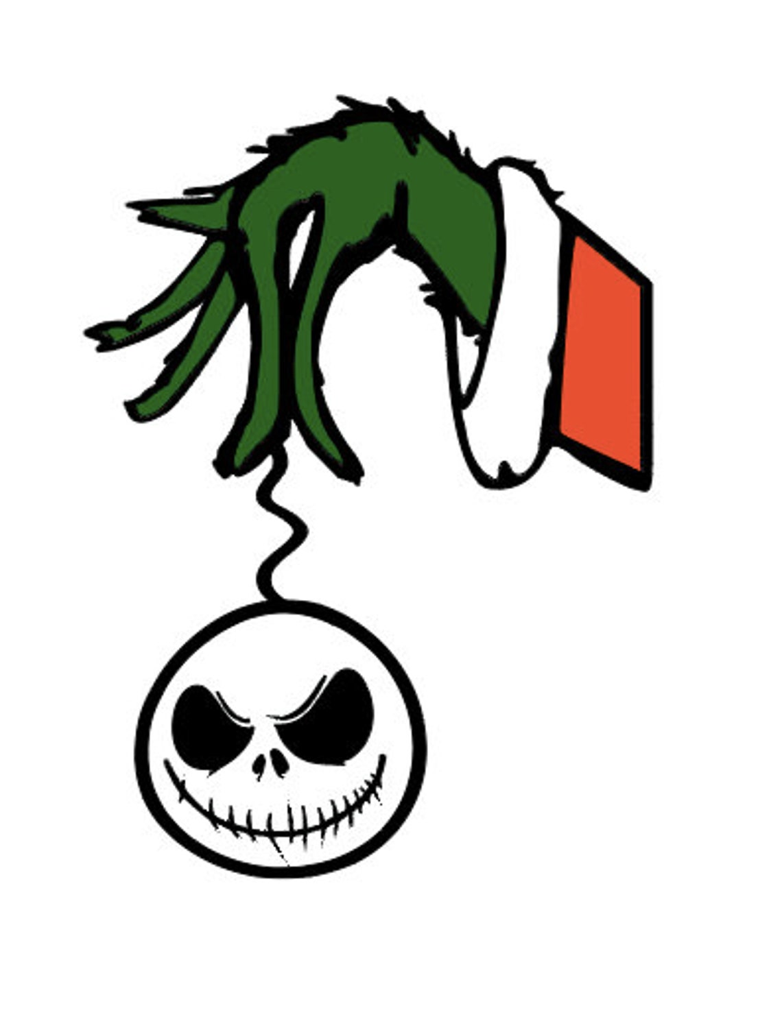 Grinch Hand Left or Right Holding Jack Skellington Permanent - Etsy