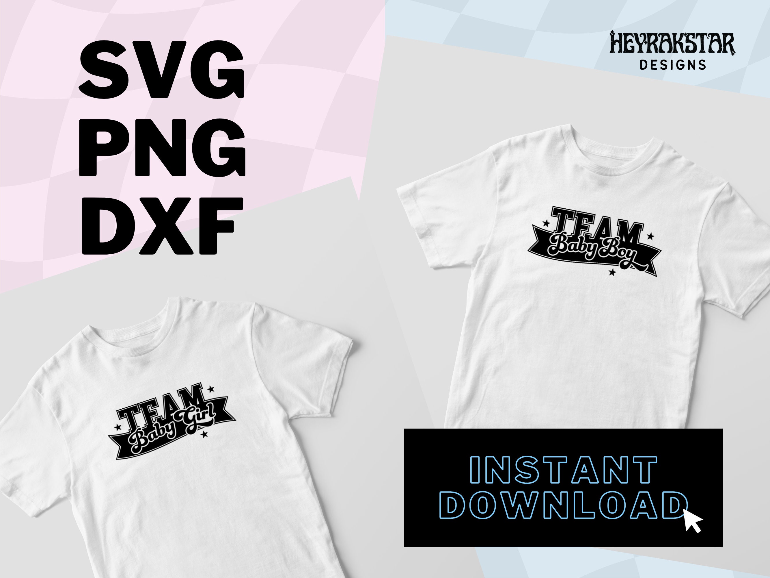 Team Baby Boy Team Baby Girl Bundle SVG PNG DXF Instant Download Files ...
