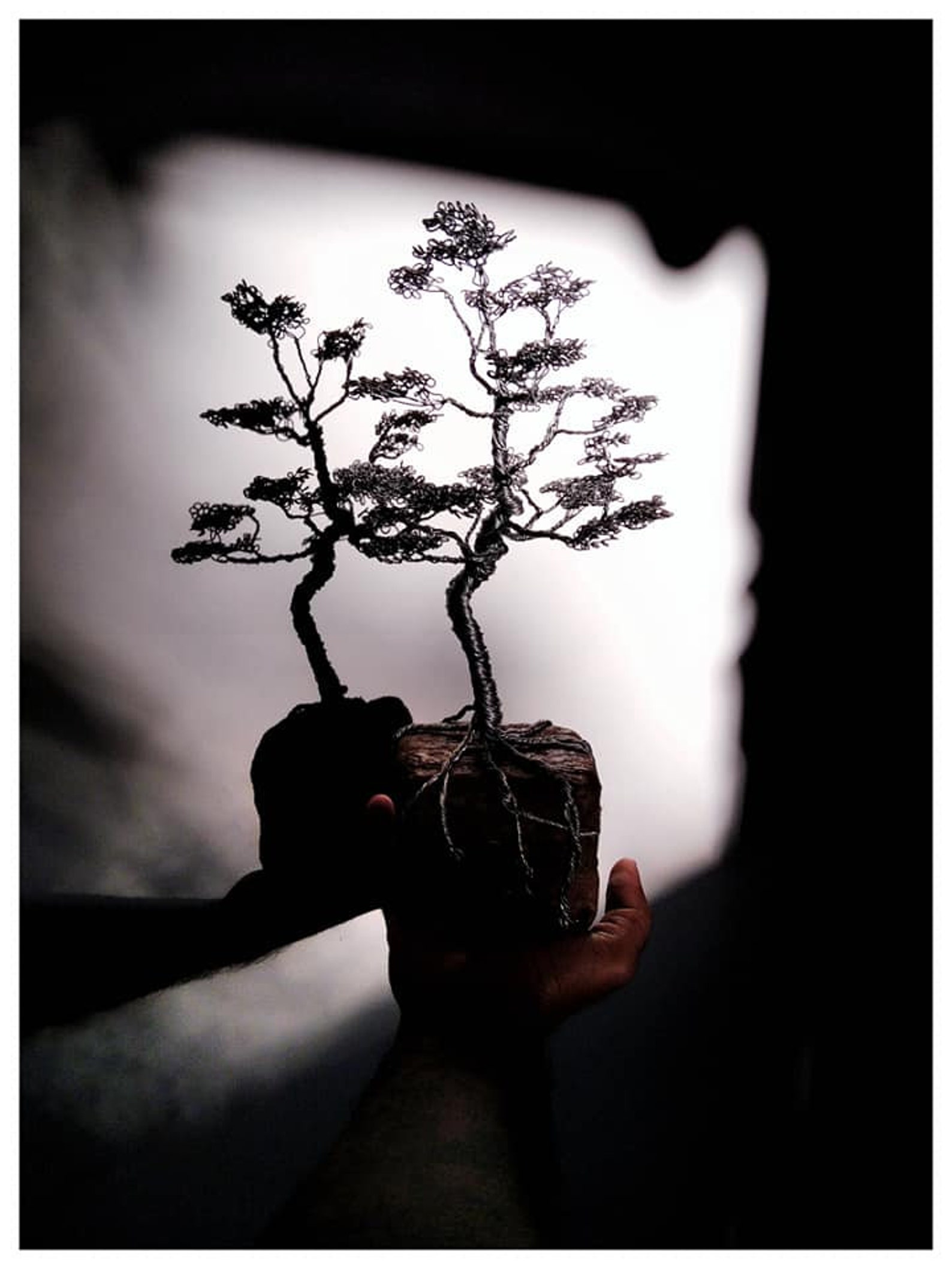 Wire Bonsai Tree Sculpture Silver Anniversary Gift - Etsy