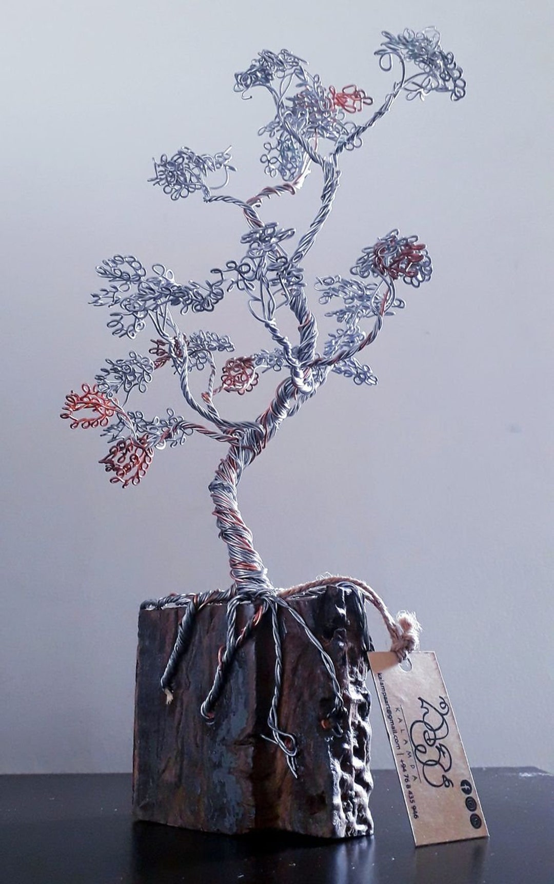 Wire Bonsai Tree Sculpture Silver Anniversary Gift Birthday Gift Idea ...
